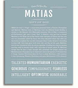 Matias | Name Art Print – Name Stories