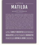 Matilda | Name Art Print – Name Stories