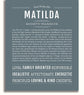 Matilda | Name Art Print – Name Stories