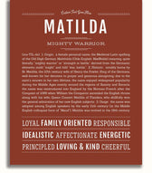 Matilda | Name Art Print – Name Stories