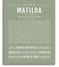 Matilda Personalized Name Meaning Art Prints – Name Stories