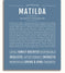 Matilda Personalized Name Meaning Art Prints – Name Stories