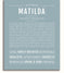 Matilda Personalized Name Meaning Art Prints – Name Stories