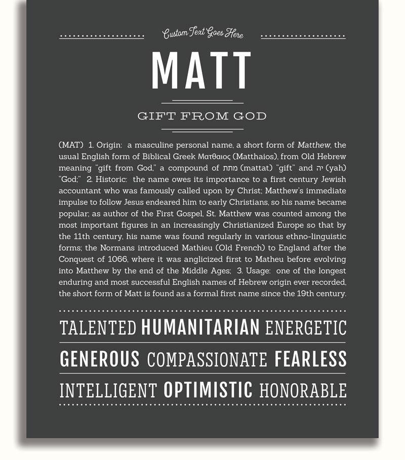 Matt | Name Art Print – Name Stories