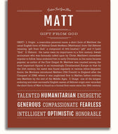 Matt | Name Art Print – Name Stories