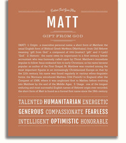 Matt | Name Art Print – Name Stories