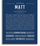Matt Personalized Name Meaning Art Prints – Name Stories