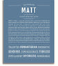 Matt Personalized Name Meaning Art Prints – Name Stories