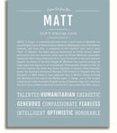Matt Personalized Name Meaning Art Prints – Name Stories