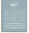 Matt Personalized Name Meaning Art Prints – Name Stories