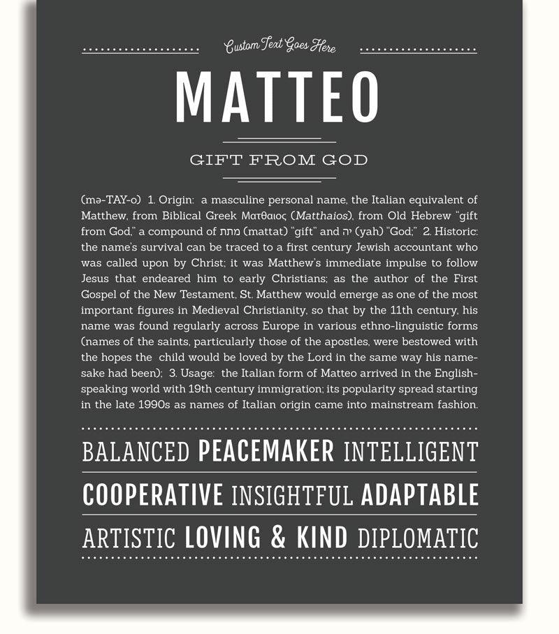 Matteo | Name Art Print – Name Stories