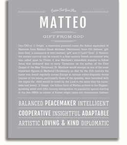Matteo | Name Art Print – Name Stories