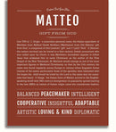 Matteo | Name Art Print – Name Stories