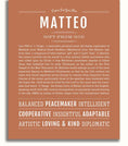 Matteo | Name Art Print – Name Stories