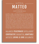 Matteo | Name Art Print – Name Stories