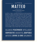 Matteo | Name Art Print – Name Stories