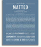 Matteo Personalized Name Meaning Art Prints – Name Stories