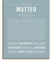 Matteo Personalized Name Meaning Art Prints – Name Stories