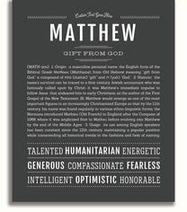 Matthew | Name Art Print – Name Stories
