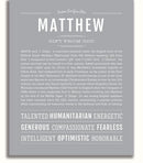 Matthew Personalized Name Meaning Art Prints – Name Stories