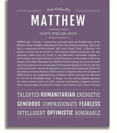 Matthew | Name Art Print – Name Stories