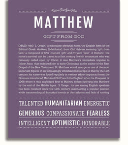 Matthew | Name Art Print – Name Stories