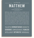 Matthew Personalized Name Meaning Art Prints – Name Stories