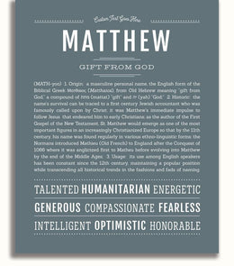 Matthew | Name Art Print – Name Stories