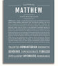Matthew Personalized Name Meaning Art Prints – Name Stories