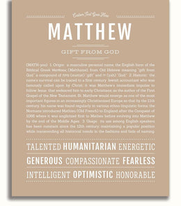 Matthew | Name Art Print – Name Stories