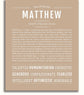 Matthew Personalized Name Meaning Art Prints – Name Stories