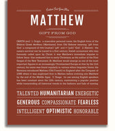 Matthew | Name Art Print – Name Stories
