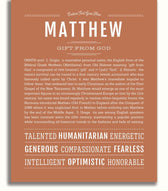 Matthew | Name Art Print – Name Stories