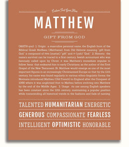 Matthew | Name Art Print – Name Stories