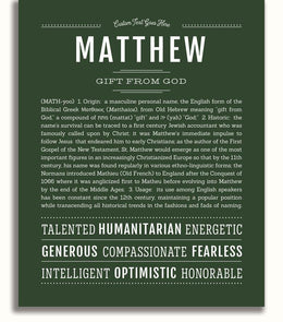 Matthew | Name Art Print – Name Stories