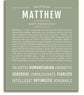 Matthew Personalized Name Meaning Art Prints – Name Stories