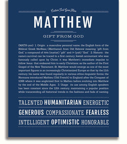 Matthew | Name Art Print – Name Stories