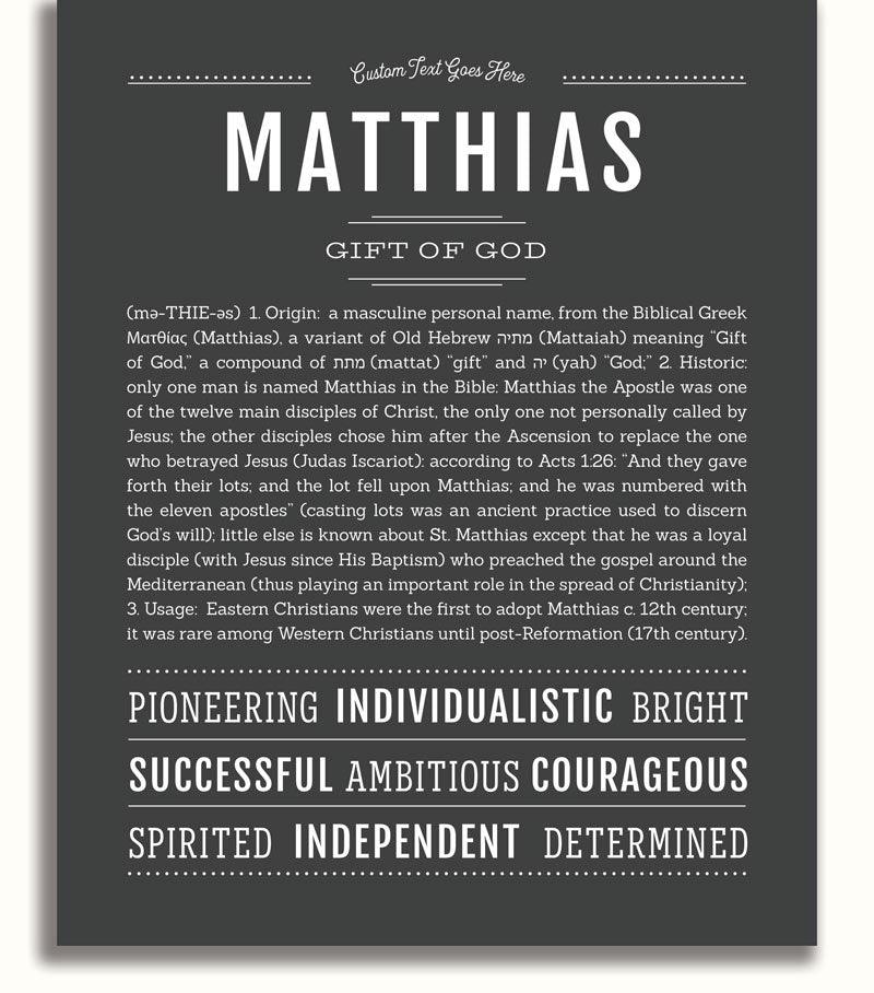 Matthias | Name Art Print – Name Stories