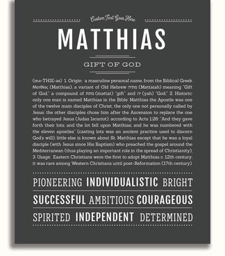 Matthias | Name Art Print – Name Stories