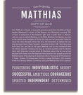 Matthias | Name Art Print – Name Stories