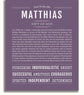 Matthias Personalized Name Meaning Art Prints – Name Stories