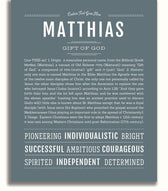 Matthias | Name Art Print – Name Stories