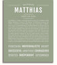 Matthias Personalized Name Meaning Art Prints – Name Stories