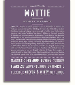 Mattie | Name Art Print – Name Stories