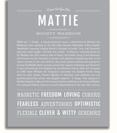 Mattie | Name Art Print – Name Stories