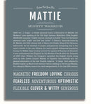 Mattie | Name Art Print – Name Stories