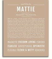 Mattie | Name Art Print – Name Stories