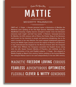 Mattie | Name Art Print – Name Stories