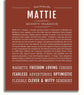 Mattie Personalized Name Meaning Art Prints – Name Stories