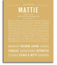 Mattie Personalized Name Meaning Art Prints – Name Stories